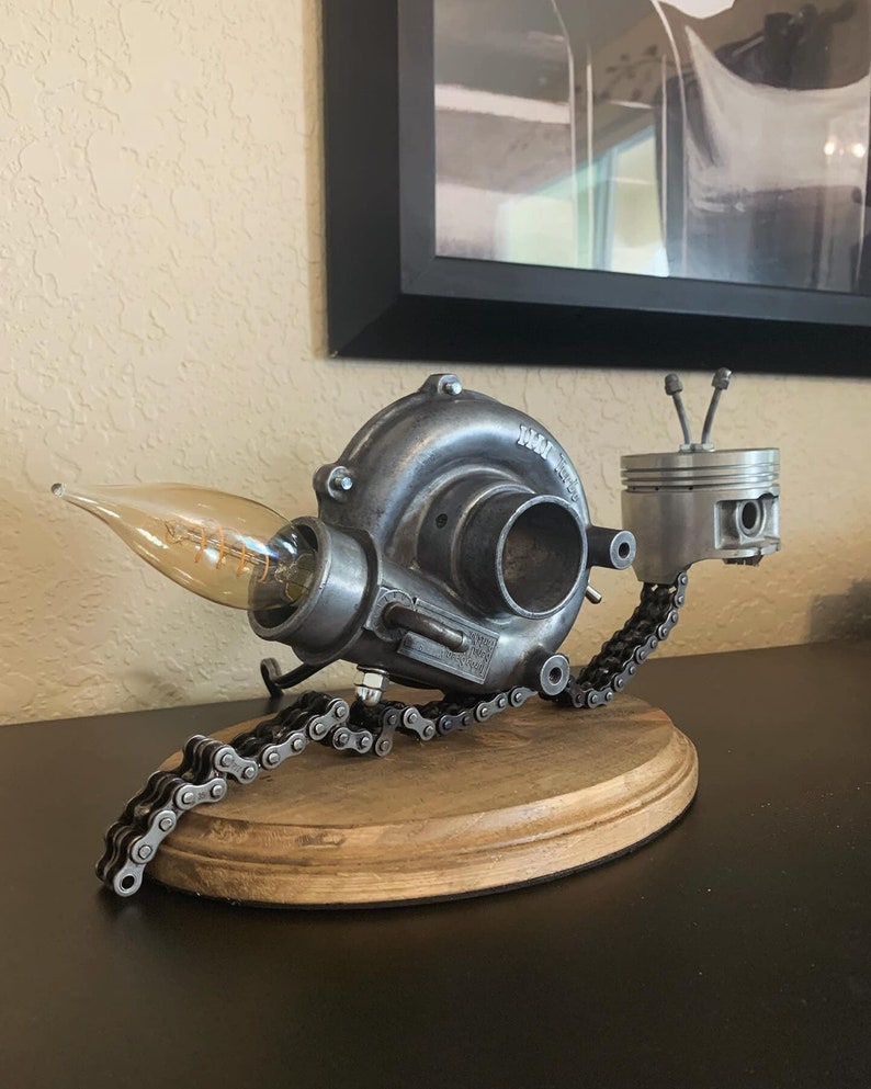 Skully Turbo Snail Lamp Car Part Art/car Part Decor/up Cycled/ Metal ...
