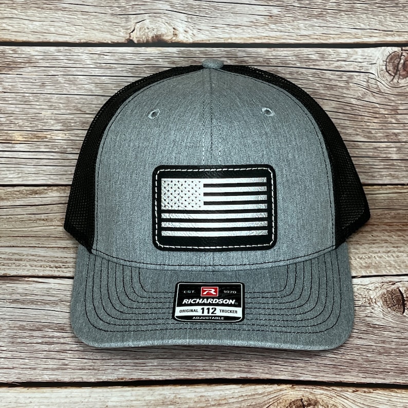 American Flag Patch Hat Patriotic Laser Engraved American - Etsy