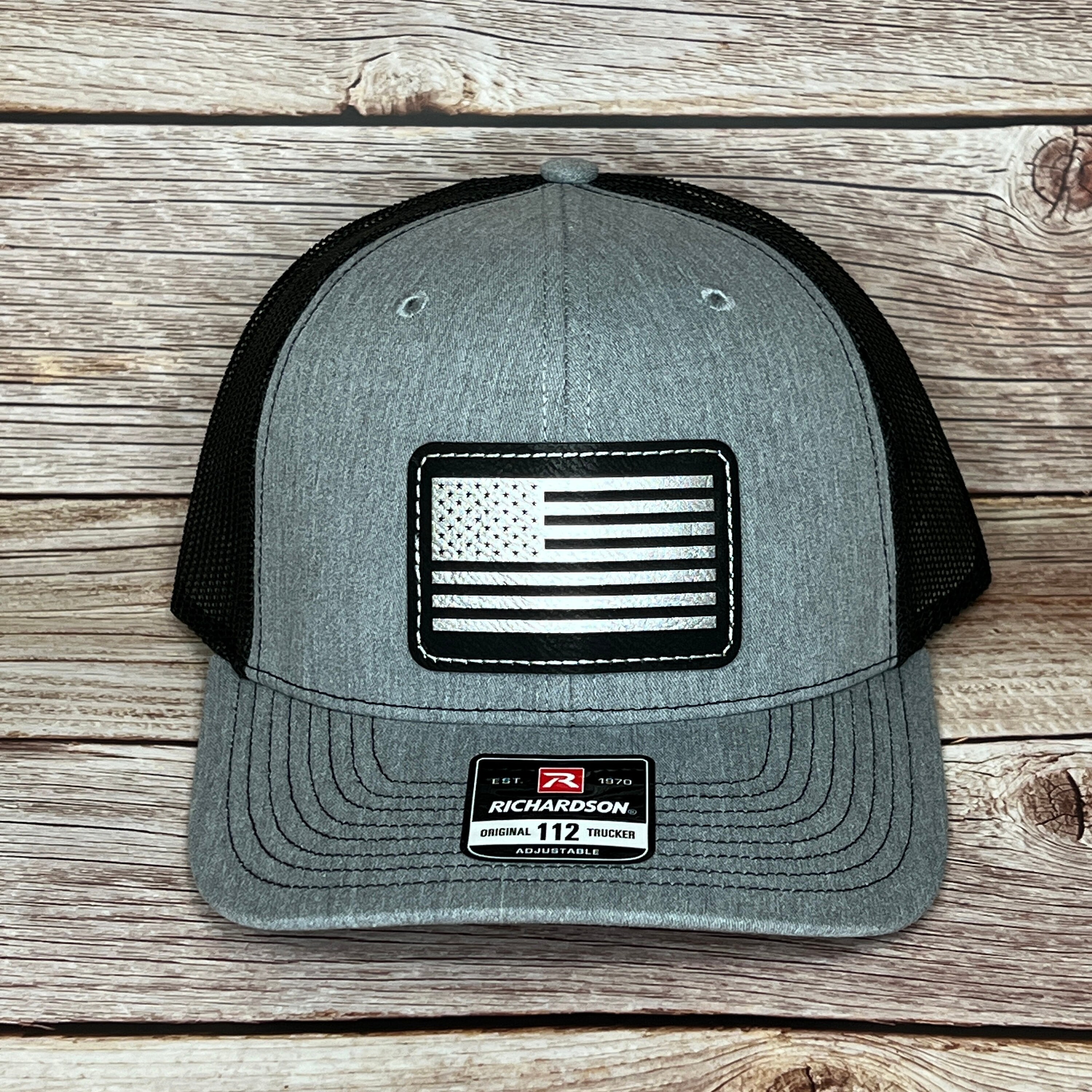 American Flag Patch Hat Patriotic Laser Engraved American Flag Patch on ...