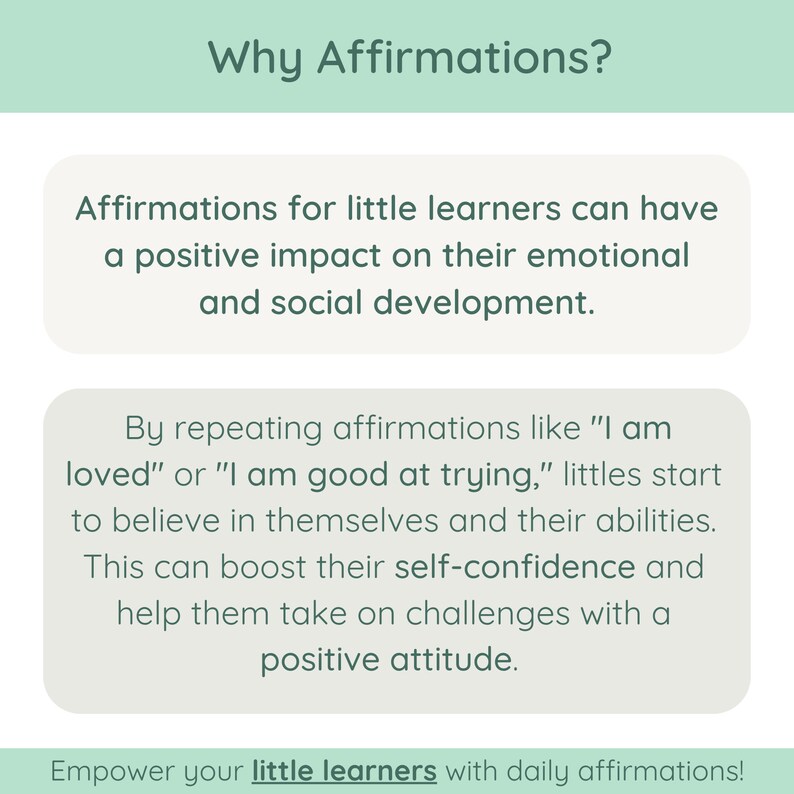 Dinosaur Affirmation Cards for Kids Toddlers Preschool Learning ...