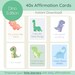 Dinosaur Affirmation Cards for Kids Toddlers Preschool Learning ...