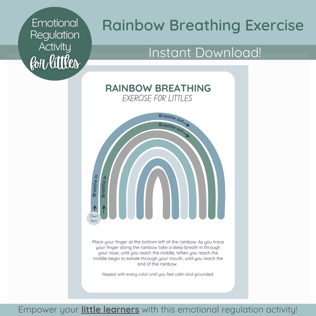 Blue Rainbow Breathing Exercise for Littles Emotional Regulation ...