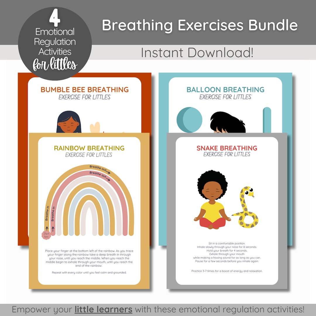 4-pack Bundle Breathing Exercises for Littles Emotional Regulation ...