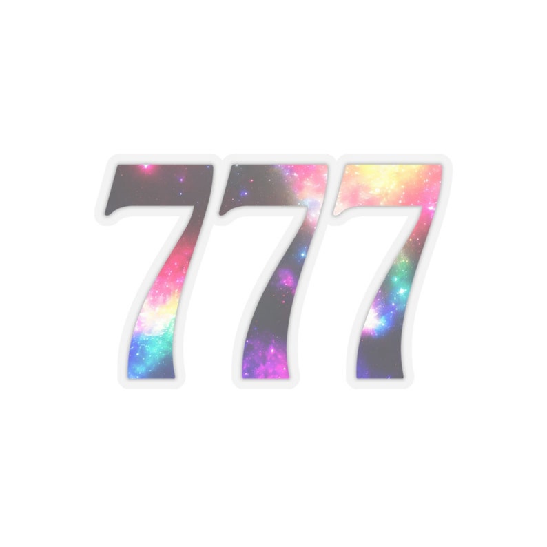 Angel Number 777 Sticker rainbow Galaxy - Etsy