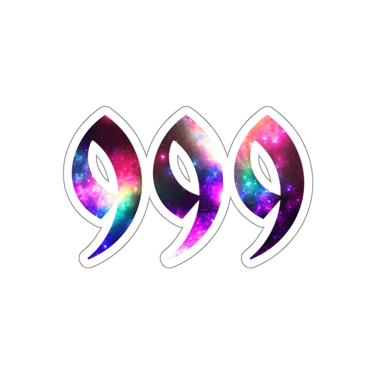 Angel Number 999 Sticker (rainbow Galaxy) - Etsy