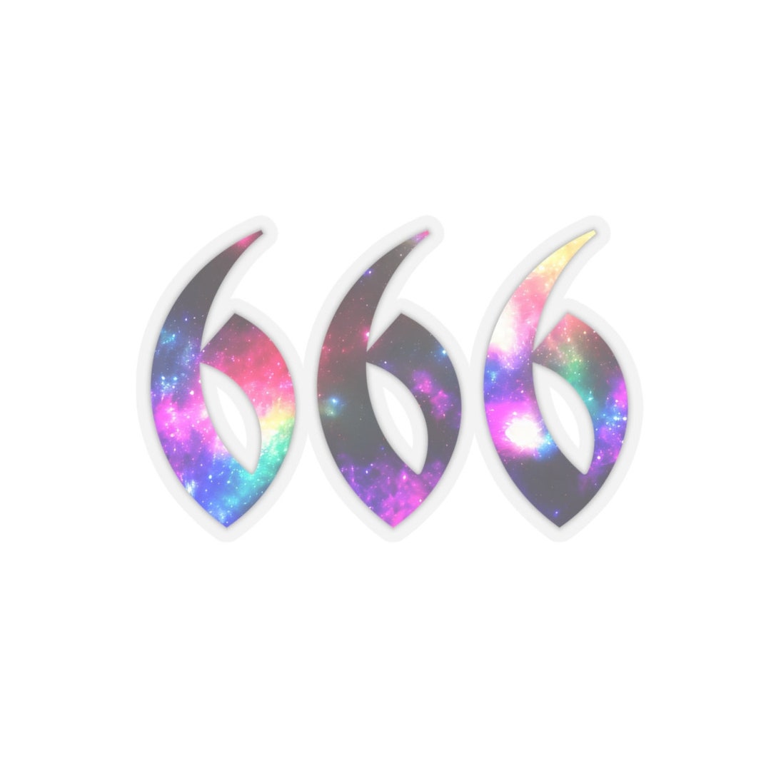 Angel Number 666 Sticker (rainbow Galaxy) - Etsy