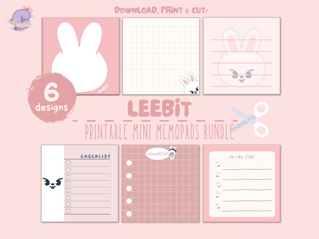 SKZOO Leebit Digital Printable Mini Memopads - Etsy