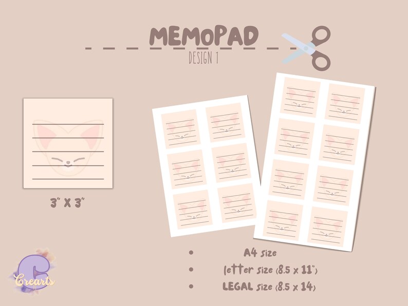 SKZOO Foxi.ny Digital Printable Memopad Bundle - Etsy