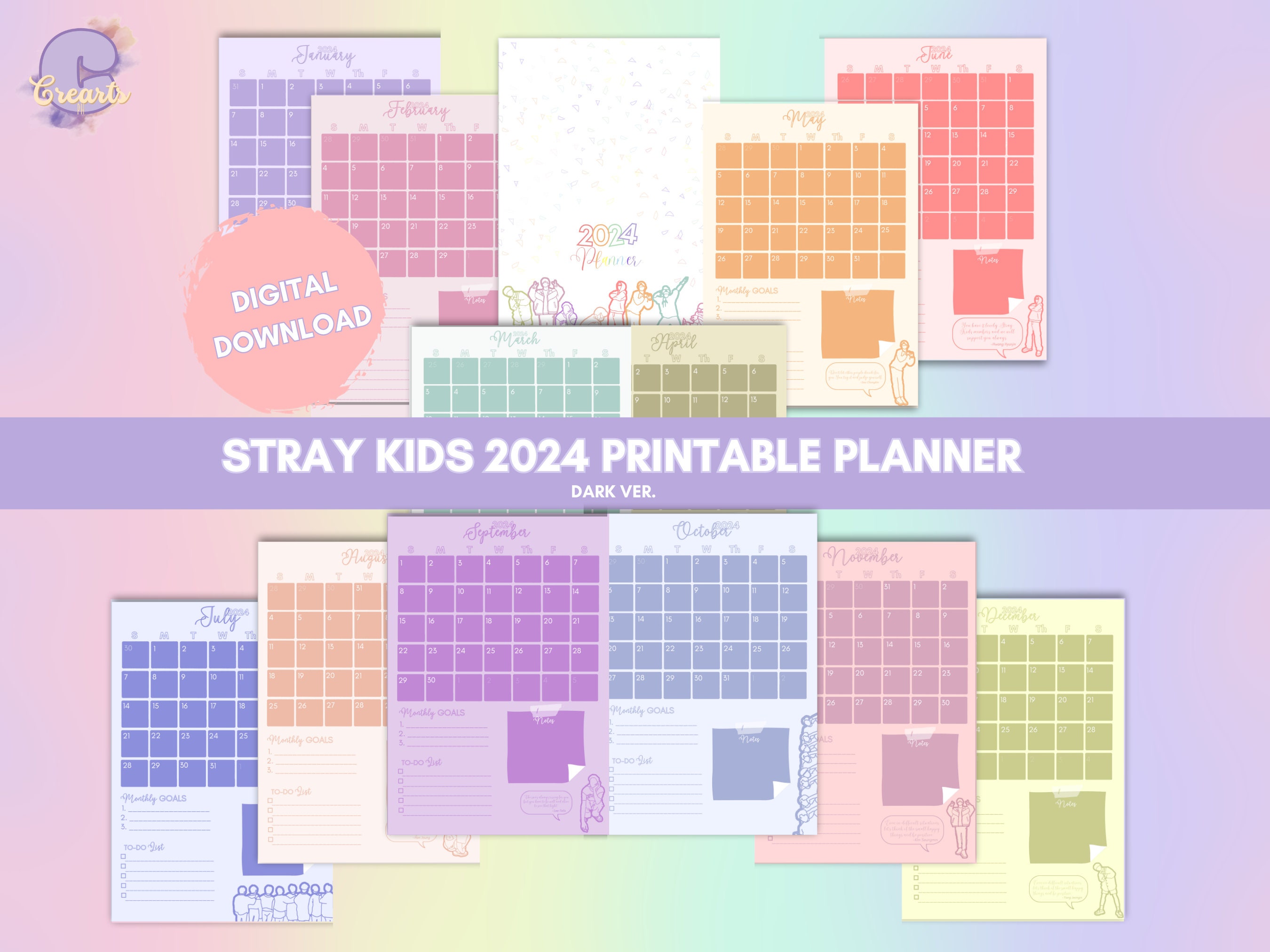 Stray Kids Printable Digital Planner - Etsy