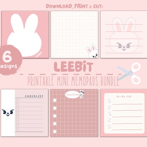 SKZOO Leebit Digital Printable Mini Memopads - Etsy