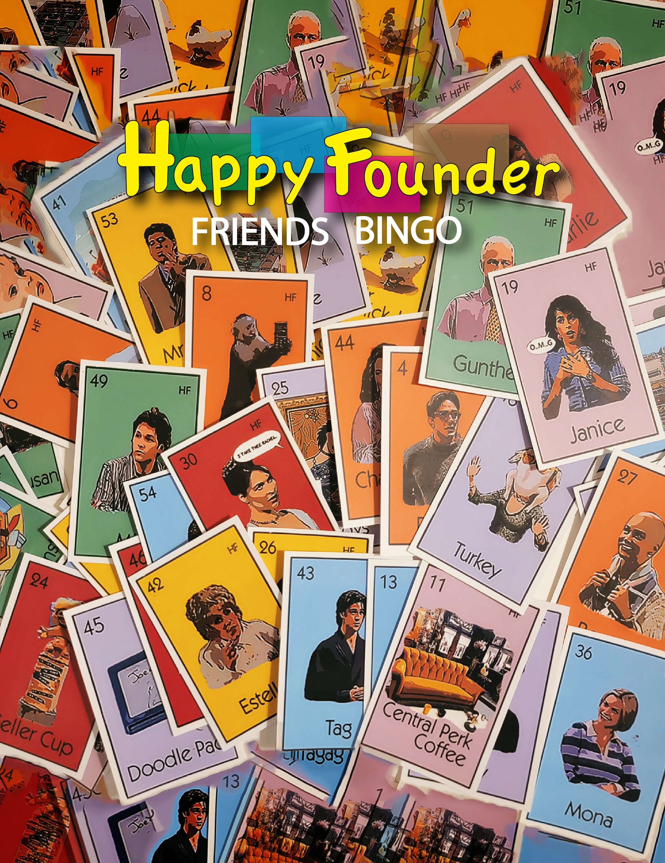Friends, Fan Bingo, Game, Loteria, Family, Kids and Holiday, Christmas ...