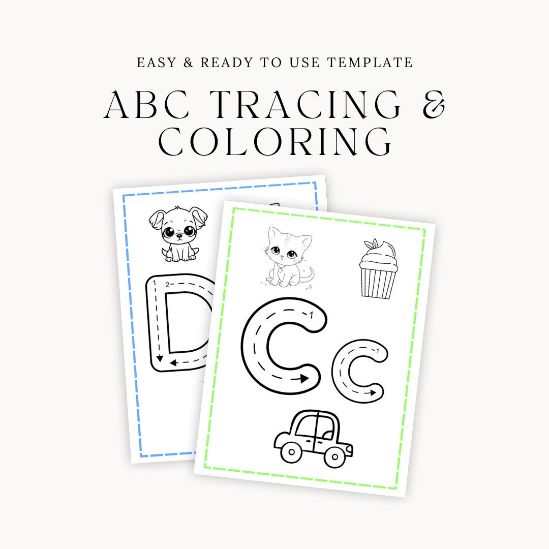 ABC Tracing and Coloring Workbook: Fun Learning for Little Ones - Etsy
