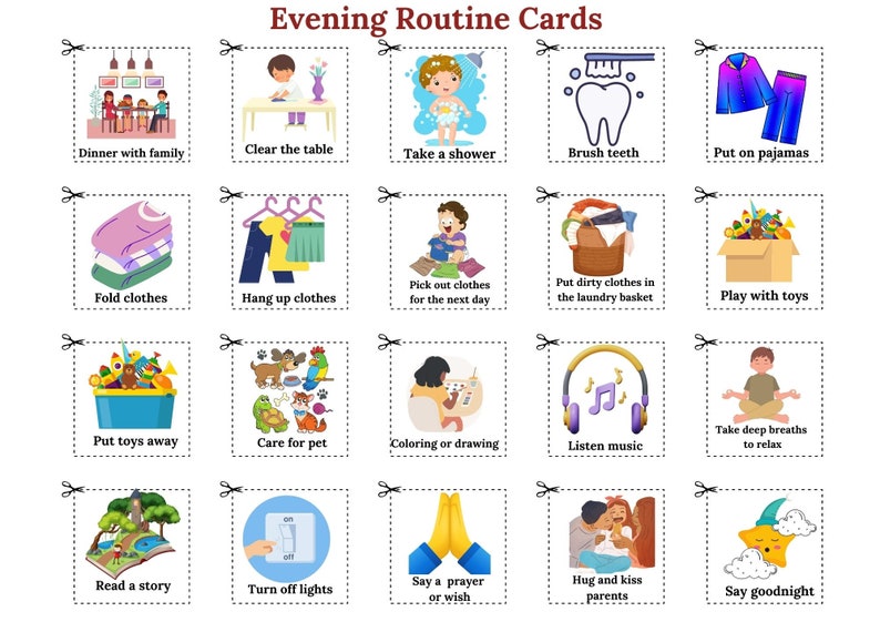 Kids Daily Routine Chart Kids Daily Routine Printable and - Etsy