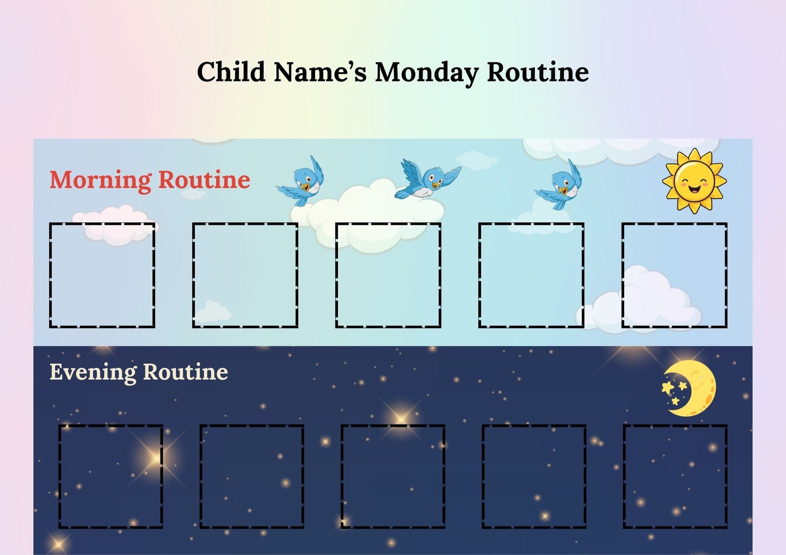 Kids Daily Routine Chart Kids Daily Routine Printable and - Etsy