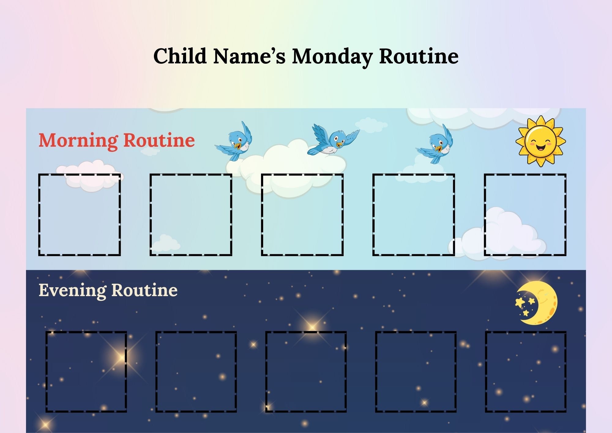 Kids Daily Routine Chart Kids Daily Routine Printable and - Etsy