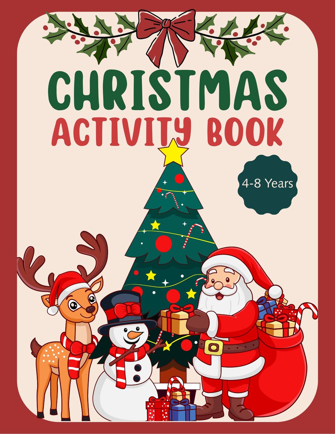 Christmas Printable Activity Book for Kids | Holiday Coloring Pages ...