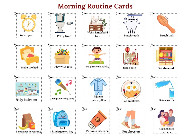 Kids Daily Routine Chart Kids Daily Routine Printable and - Etsy