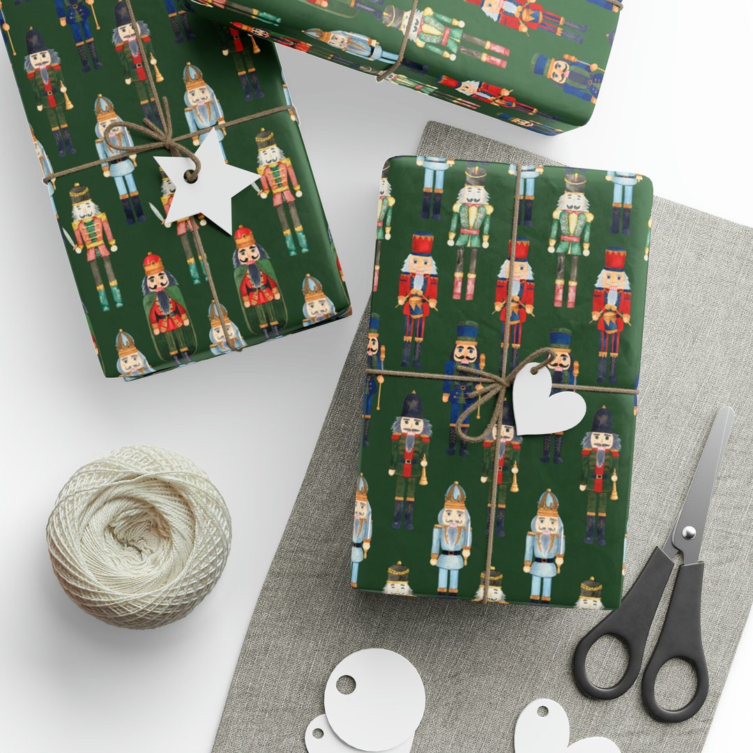 Toy Wooden Soldier Wrapping Paper, Nutcracker Gift Wrap, Unique Holiday ...