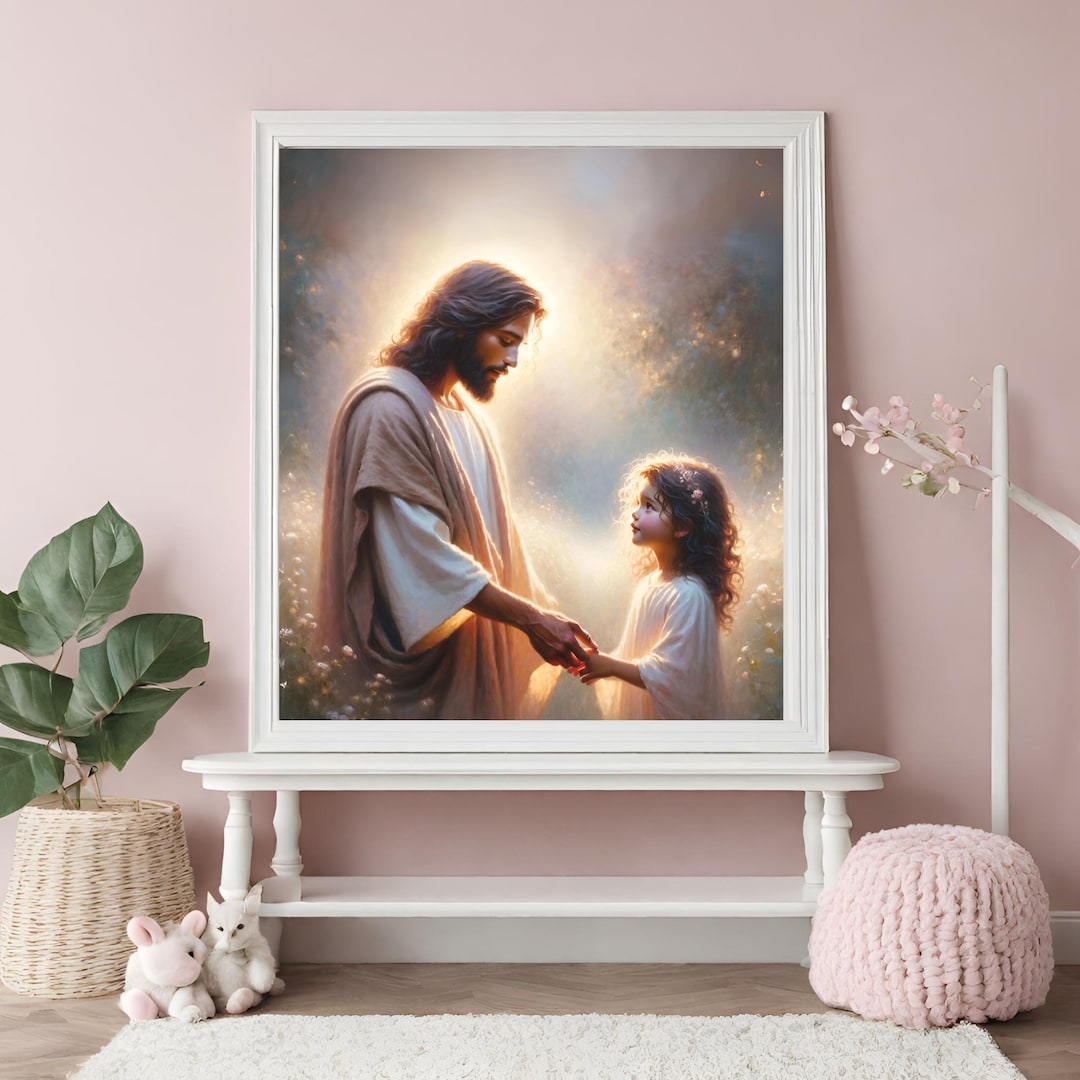 Jesus Christ and Little Girl Wall Art | Jesus With Child | Church ...