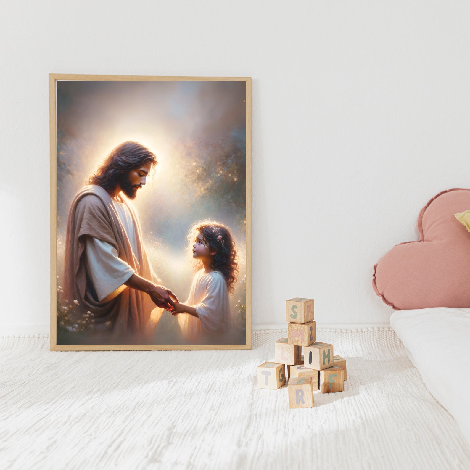 Jesus Christ and Little Girl Wall Art | Jesus With Child | Church ...