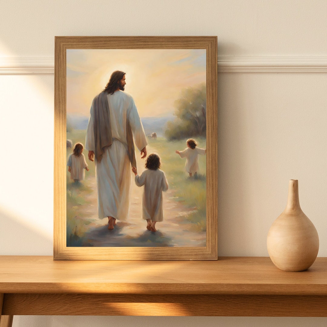 Jesus With Children Wall Art | I Am Always With You | Jesus Portrait ...