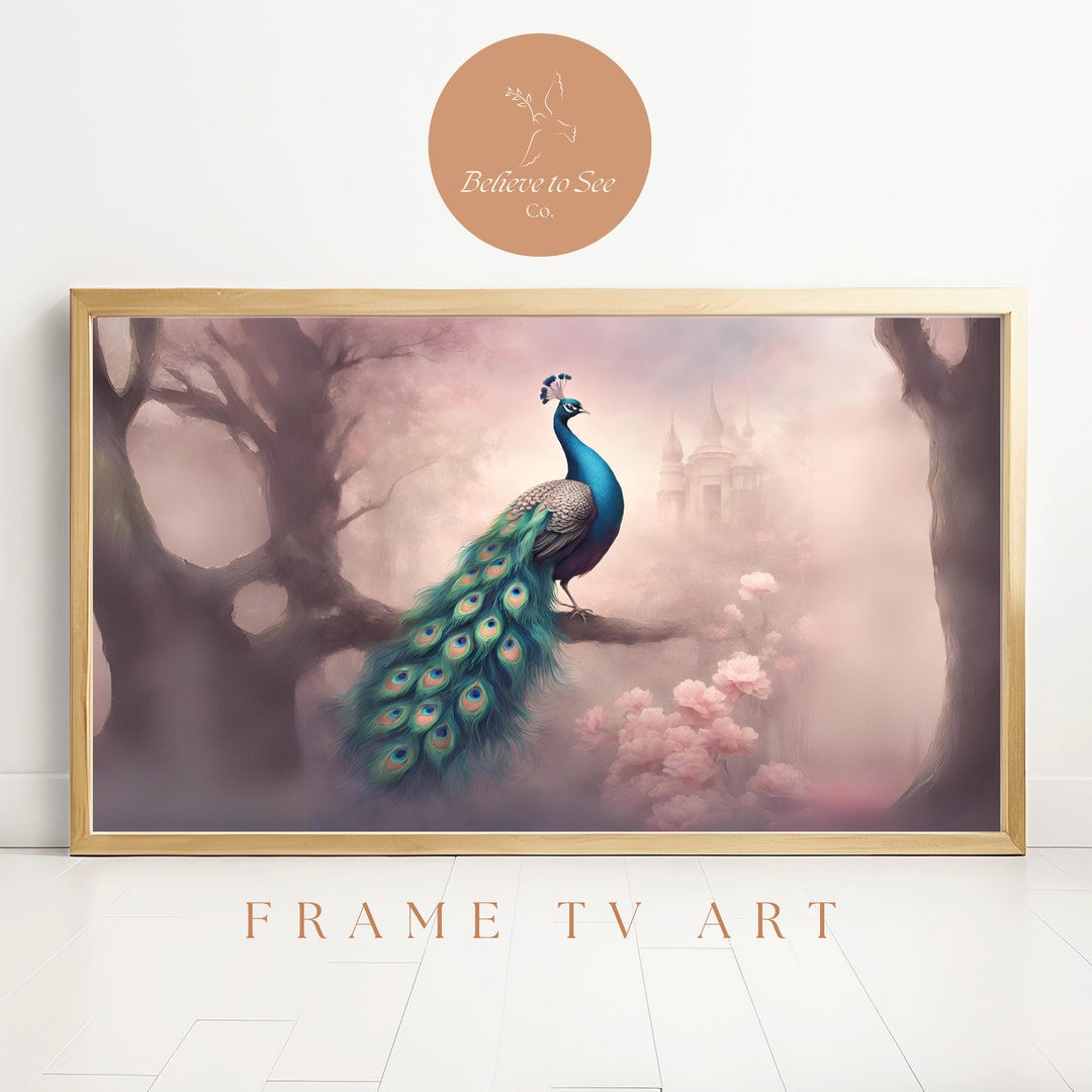 Majestic Peacock & Palace Frame TV Art, Cottagecore Frame TV Art ...
