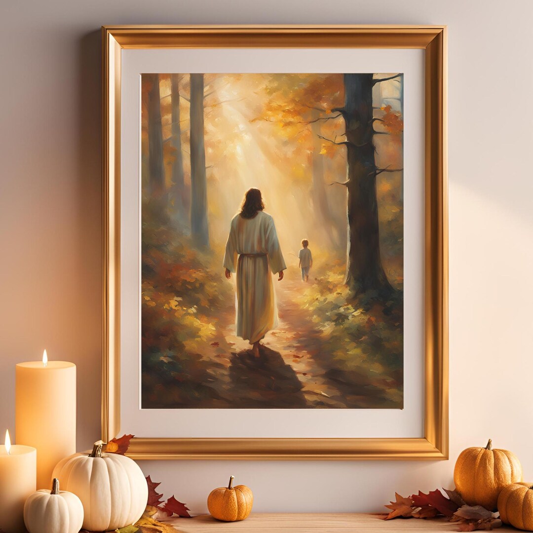 Jesus Walking With Child Wall Art | Jesus and Child | Jesus Portrait ...