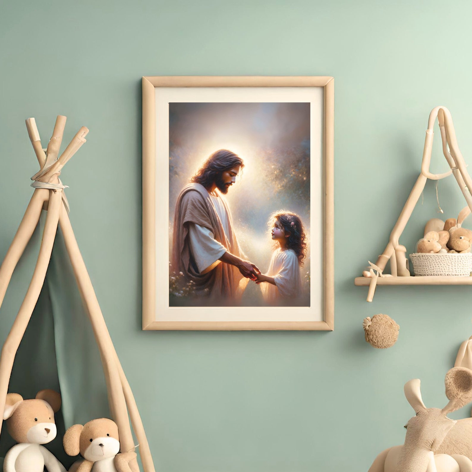 Jesus Christ and Little Girl Wall Art | Jesus With Child | Church ...