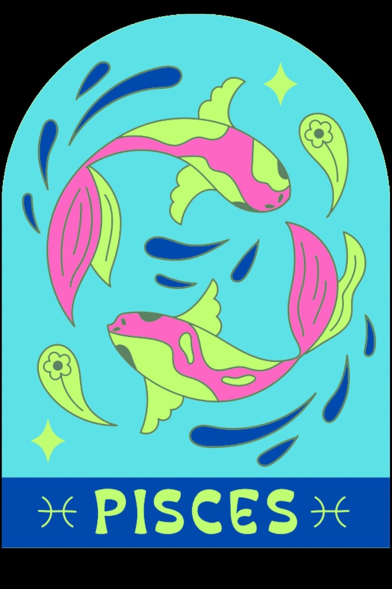 Pisces SVG Download Shirt Design Zodiac Astrology Fish SVG File - Etsy