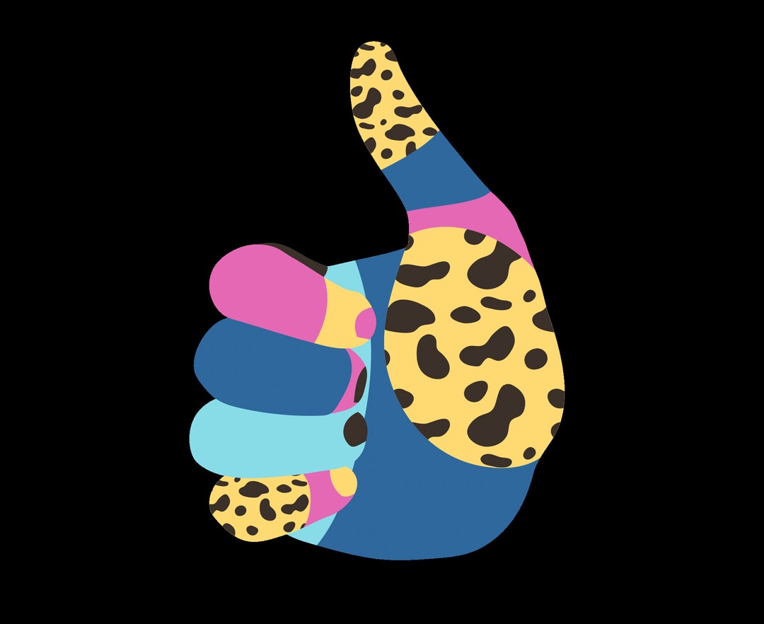 80’s Thumbs up Leopard Print PNG for Shirt - Etsy