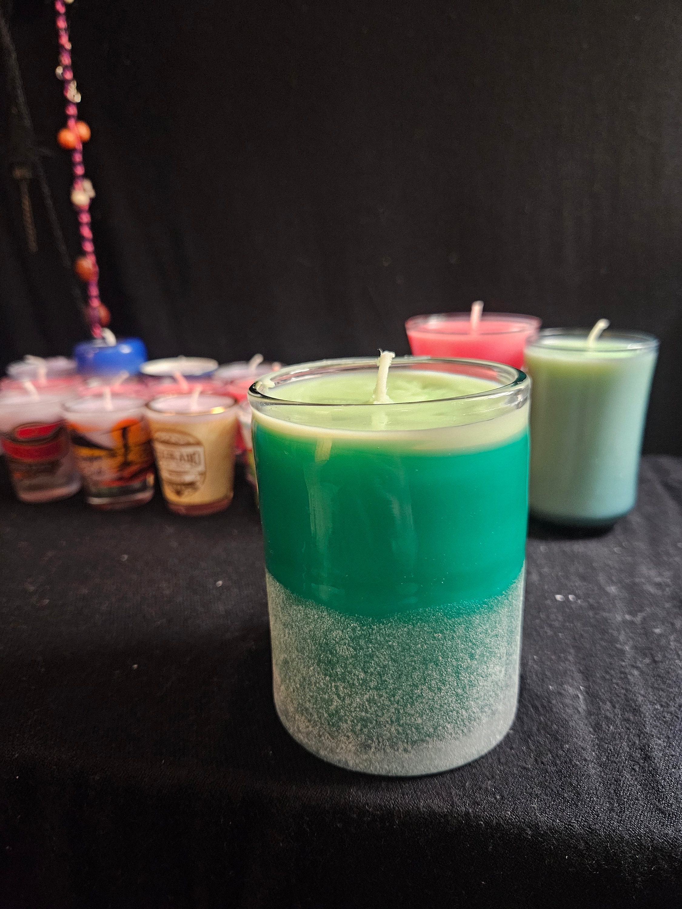 Frosted Glass Peppermint Candle - Etsy