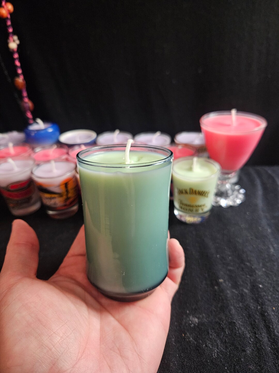Fluted Glass Peppermint Candle - Etsy