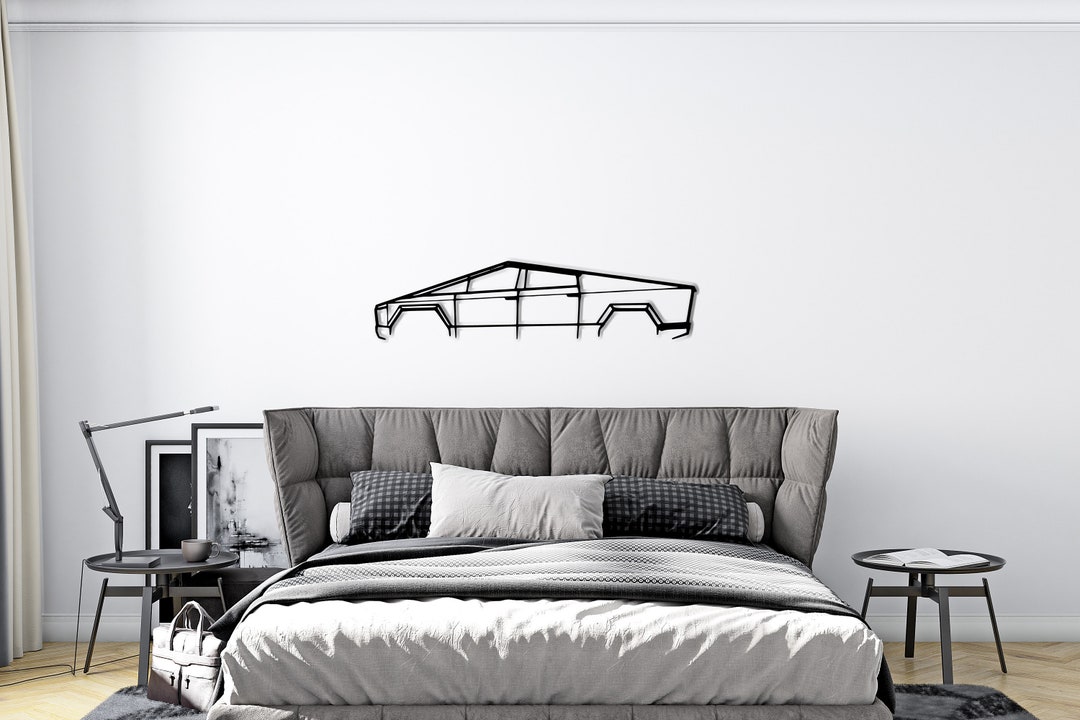 Tesla Cybertruck Laser Wall Art Car Gifts Wall Decor Handmade Car Decor ...