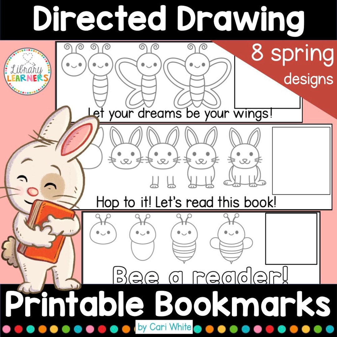 Spring Directed Drawing Printable Bookmarks March April May - Etsy