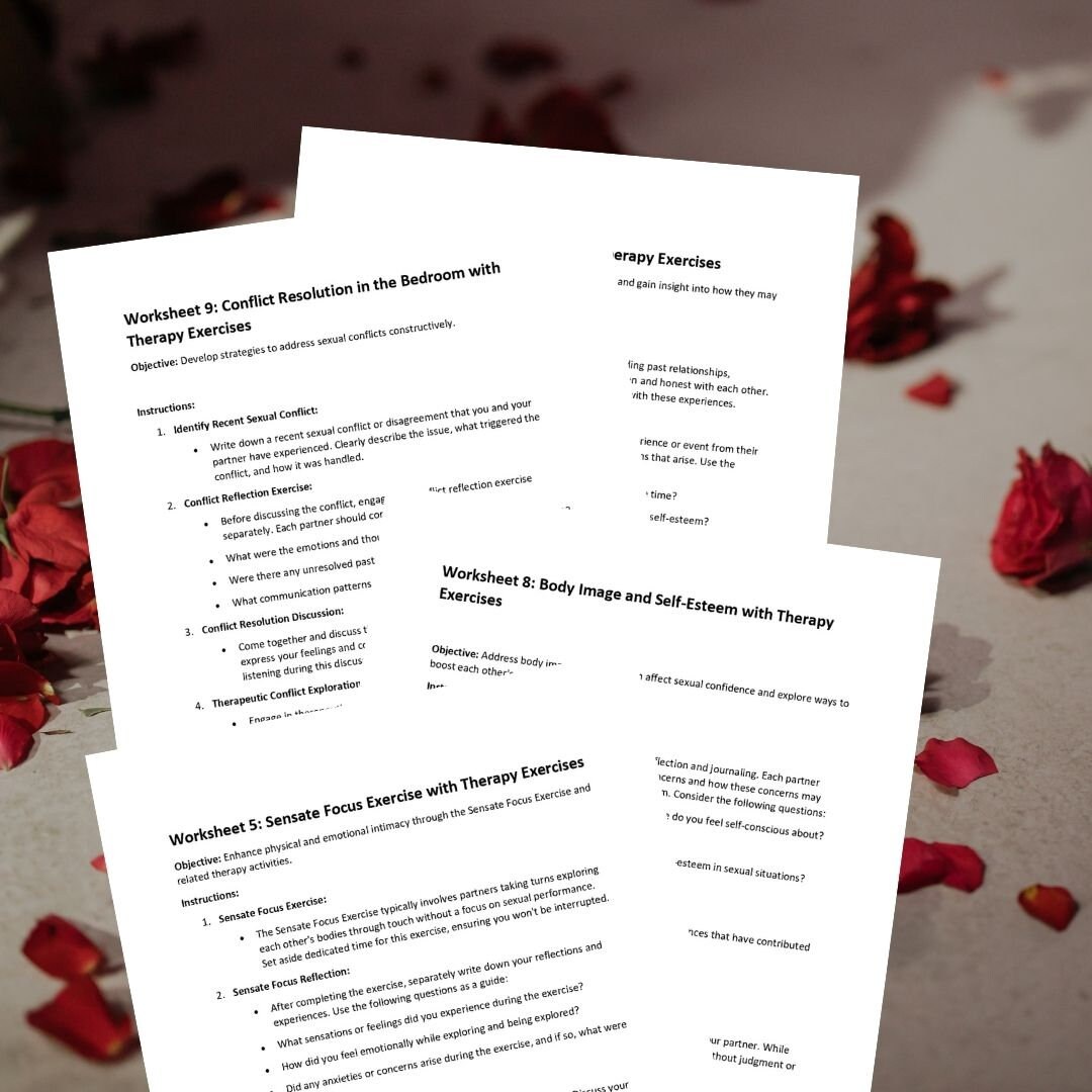 Couples Therapy Worksheet Set Sexuality Bundle Relationship - Etsy