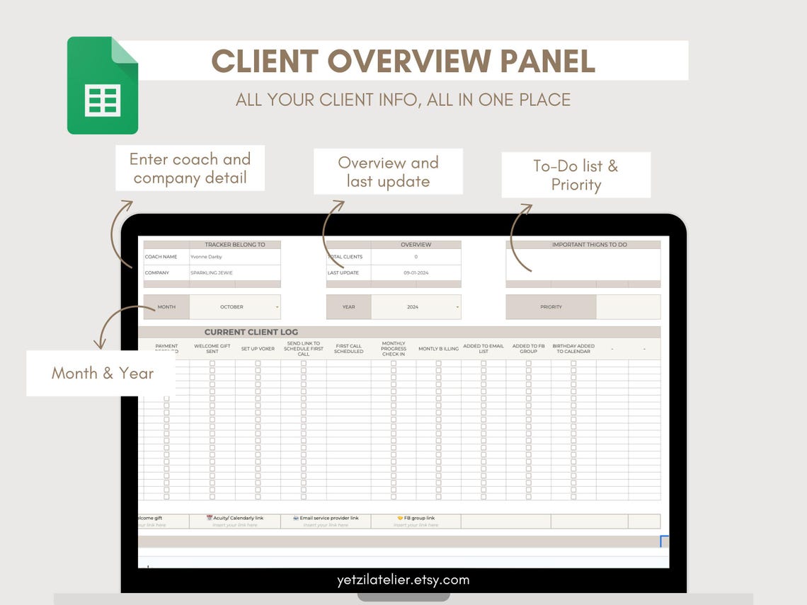 Client Onboarding Tracker Spreadsheet 4 Color in 1 | Client Management ...