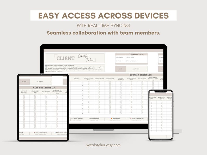 Client Onboarding Tracker Spreadsheet 4 Color in 1 | Client Management ...