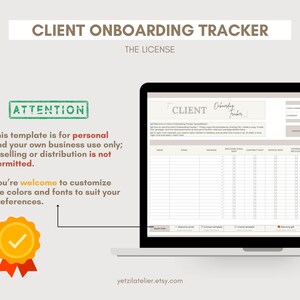 Client Onboarding Tracker Spreadsheet 4 Color in 1 | Client Management ...