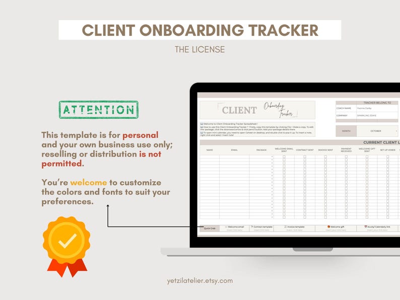 Client Onboarding Tracker Spreadsheet 4 Color in 1 | Client Management ...
