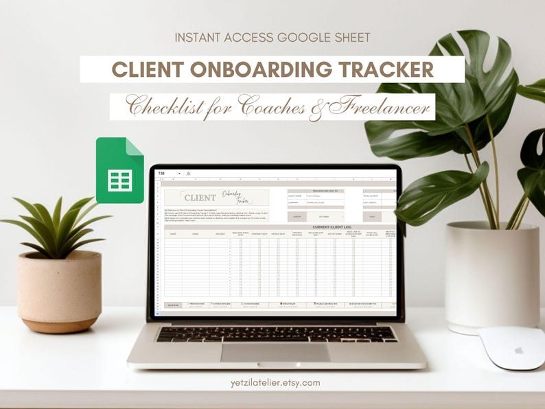 Client Onboarding Tracker Spreadsheet 4 Color in 1 | Client Management ...