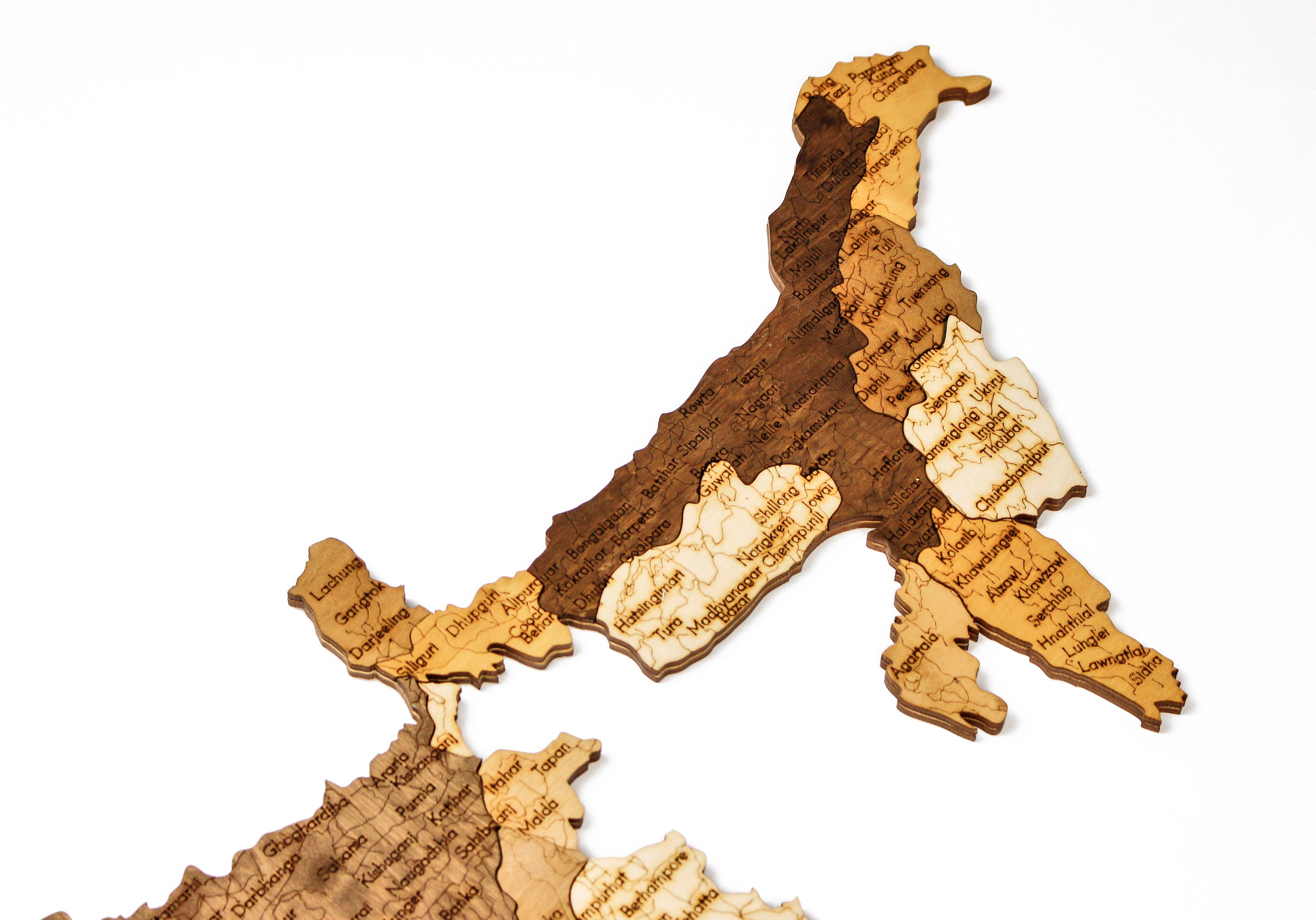 Wooden India Map With Roads,push Pin Map Traveler Decor Wall Art Map of ...