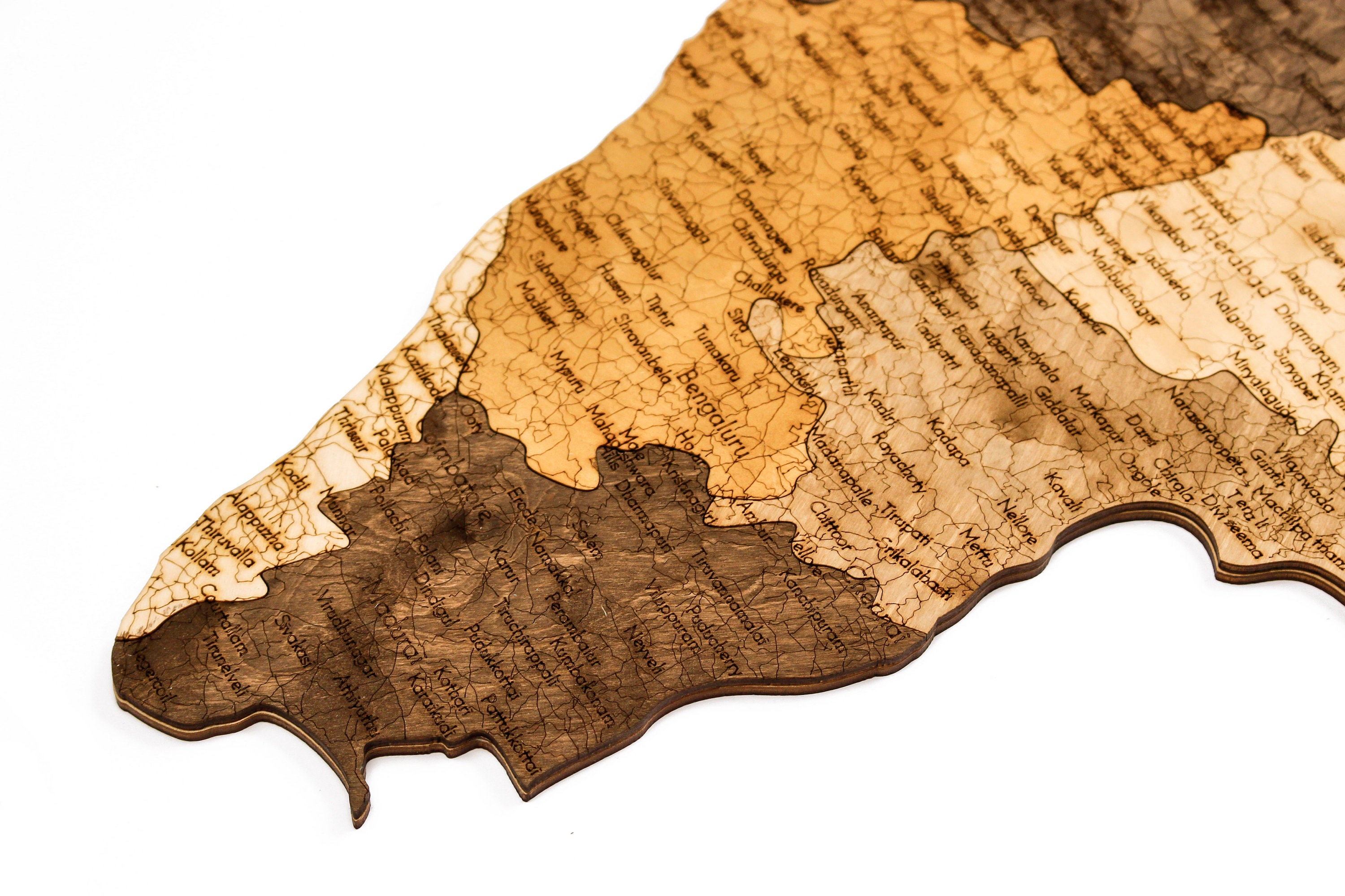 Wooden India Map With Roads,push Pin Map Traveler Decor Wall Art Map of ...