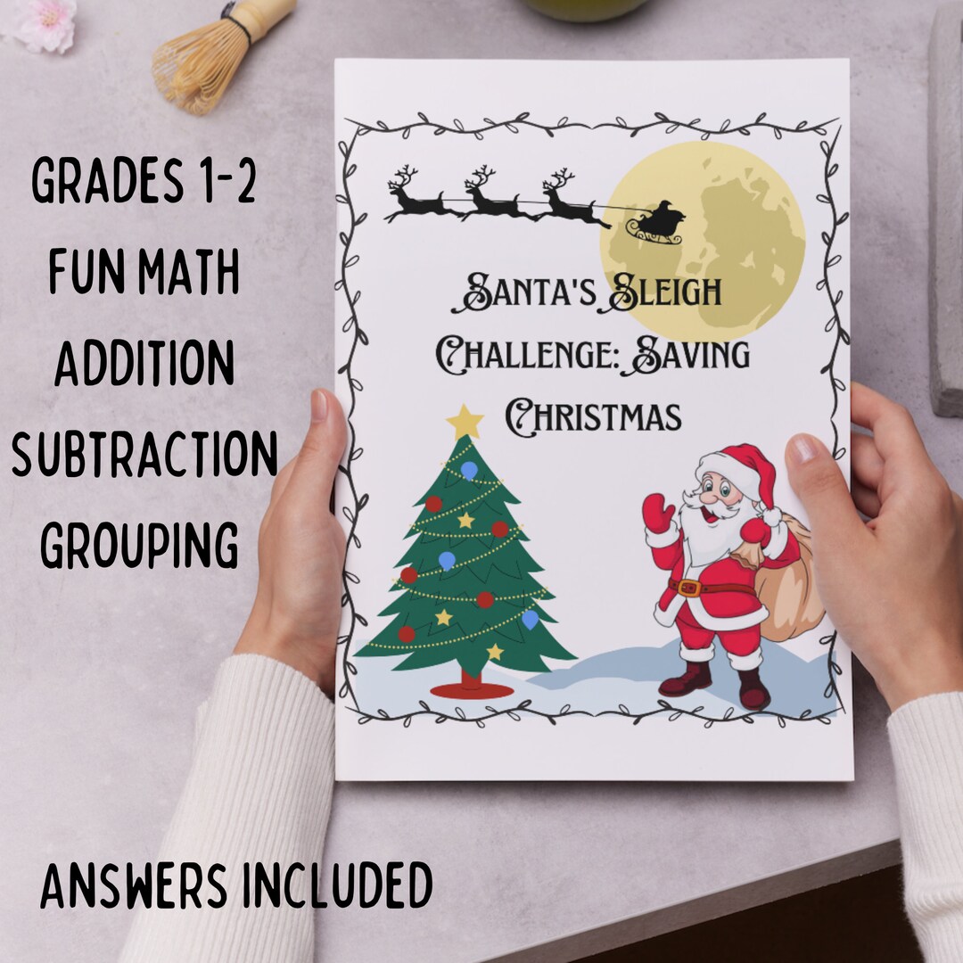 Santa's Sleigh Challenge: Christmas Math Worksheet for Grades 1-2 - Etsy