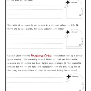 Chaos in Space: Math Adventure Worksheet for Grades 5-6 - Etsy