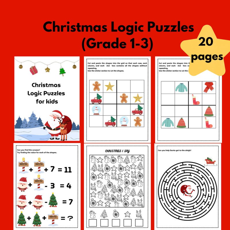 Printable Logic Puzzles - Etsy
