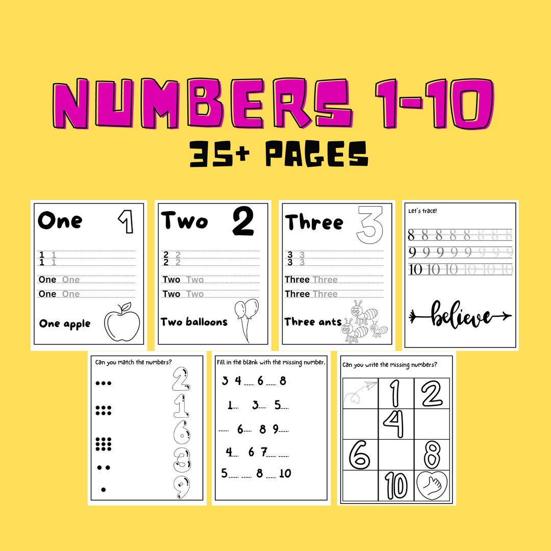 Interactive Numbers 1-10 Workbook for Preschoolers| 35+ Engaging ...
