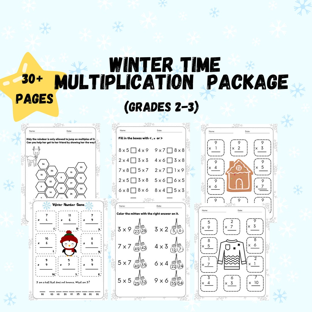 Winter Themed Multiplication Mastery Workbook for Grade 2-3 - Etsy