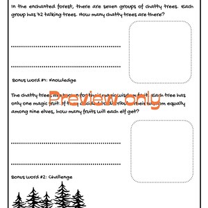 Enchanted Forest Math Mystery Game Worksheet for Grades 4-5 - Etsy