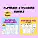 Printable Math & Literacy Bundle | Pre-k , Grade 1 Numbers and Alphabet ...