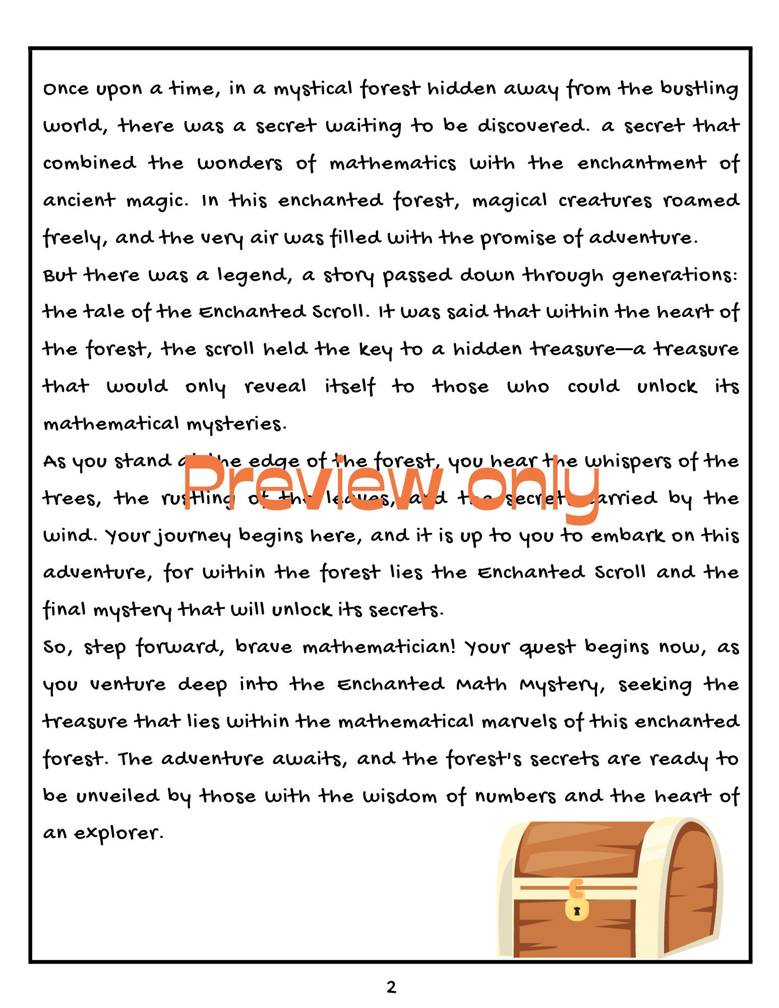 Enchanted Forest Math Mystery Game Worksheet for Grades 4-5 - Etsy